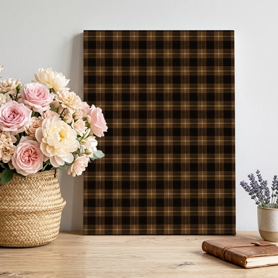 Brown Black Buffalo Plaid Canvas Wall Art for Living Room, Country ...