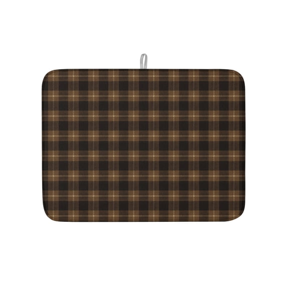 Brown Black Buffalo Plaid Dish Drying Mat 18x24 inch Country Rustic ...