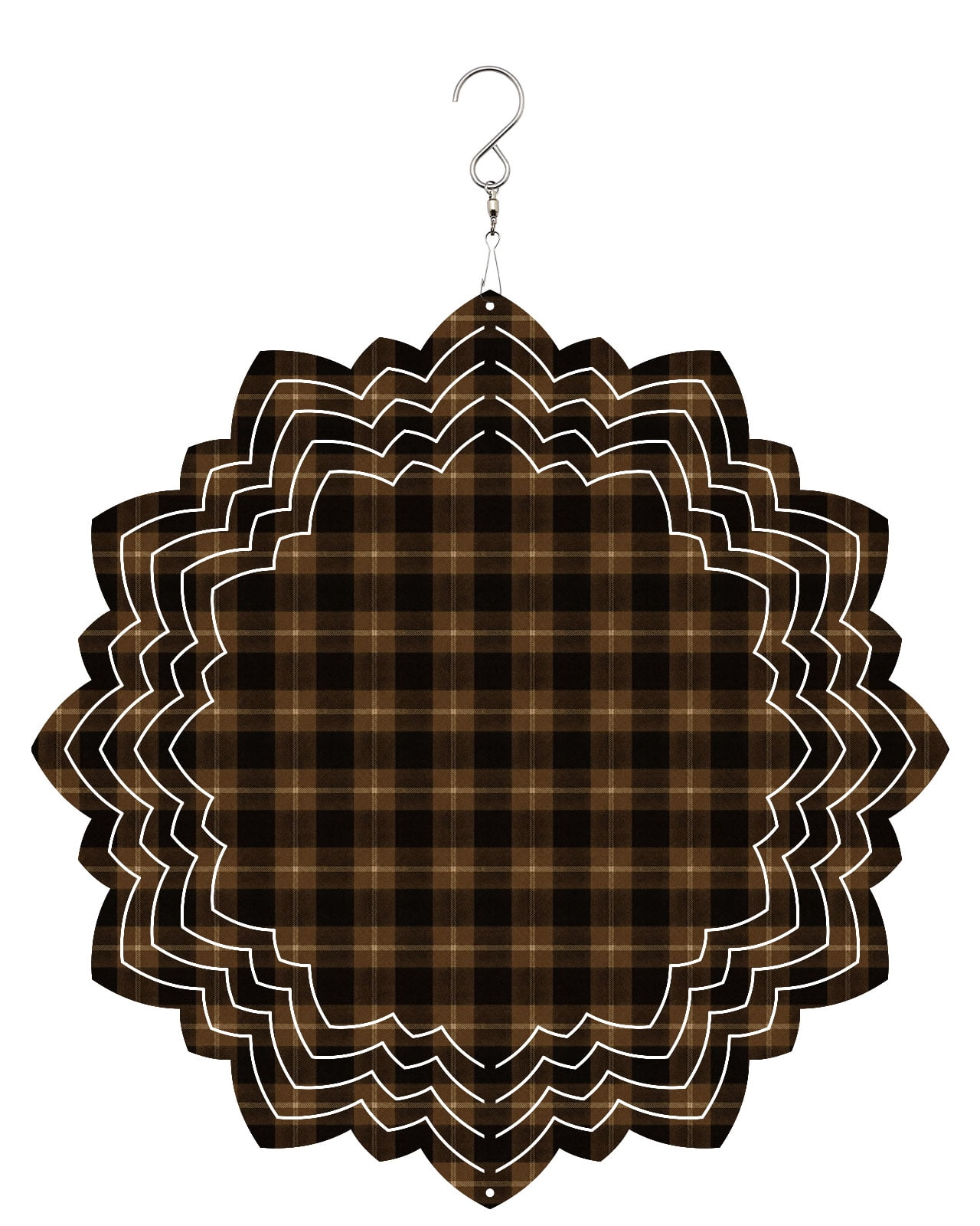 Brown Black Buffalo Plaid Wind Spinner for Garden Yard 8In, Country ...