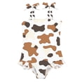 Brown Black Cow Pattern Girls' One-Piece Swimsuit Bowknot Tie Shoulder ...