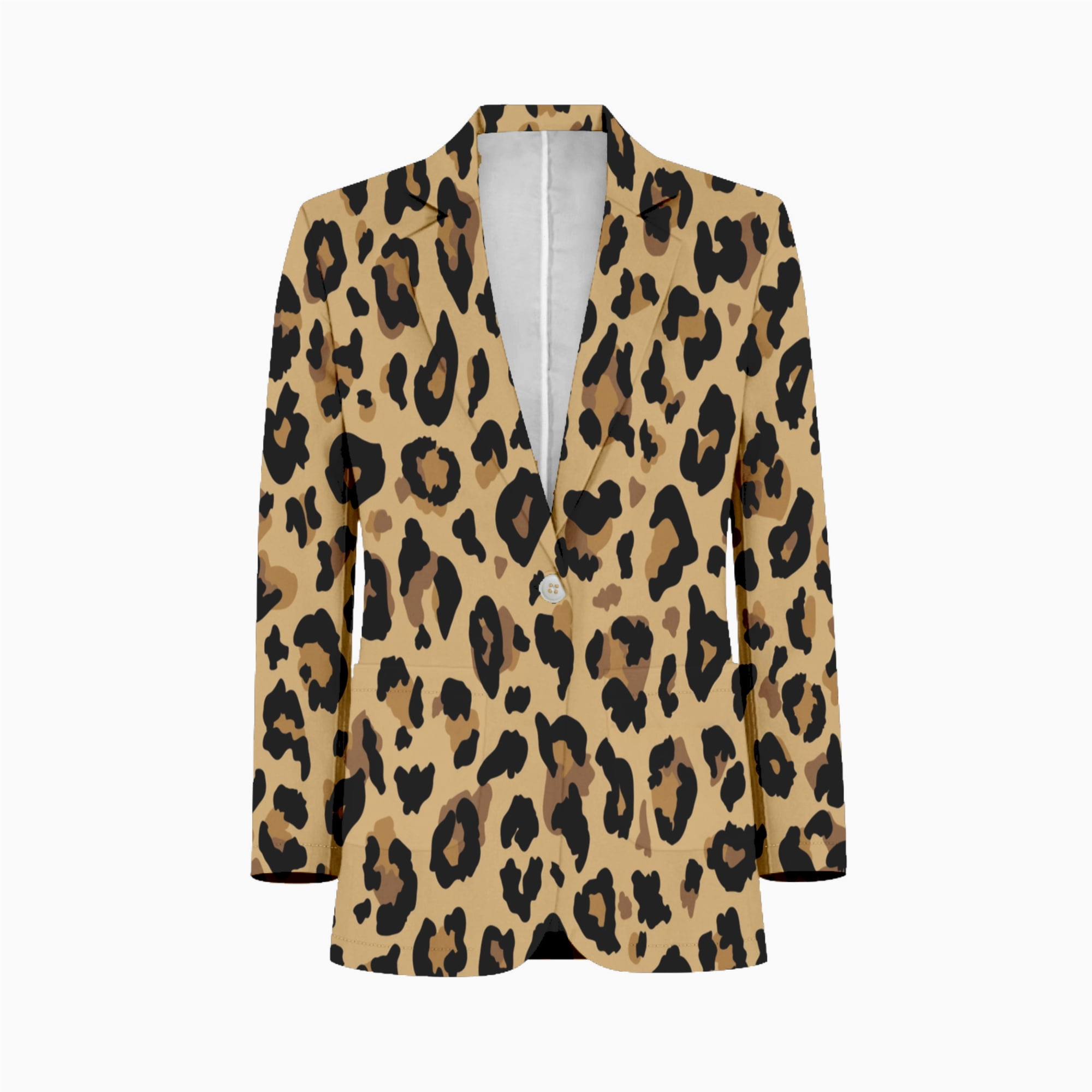 Brown Black Leopard Fur Pattern Mens Suits Shawl Collar Slim Fit Suit ...