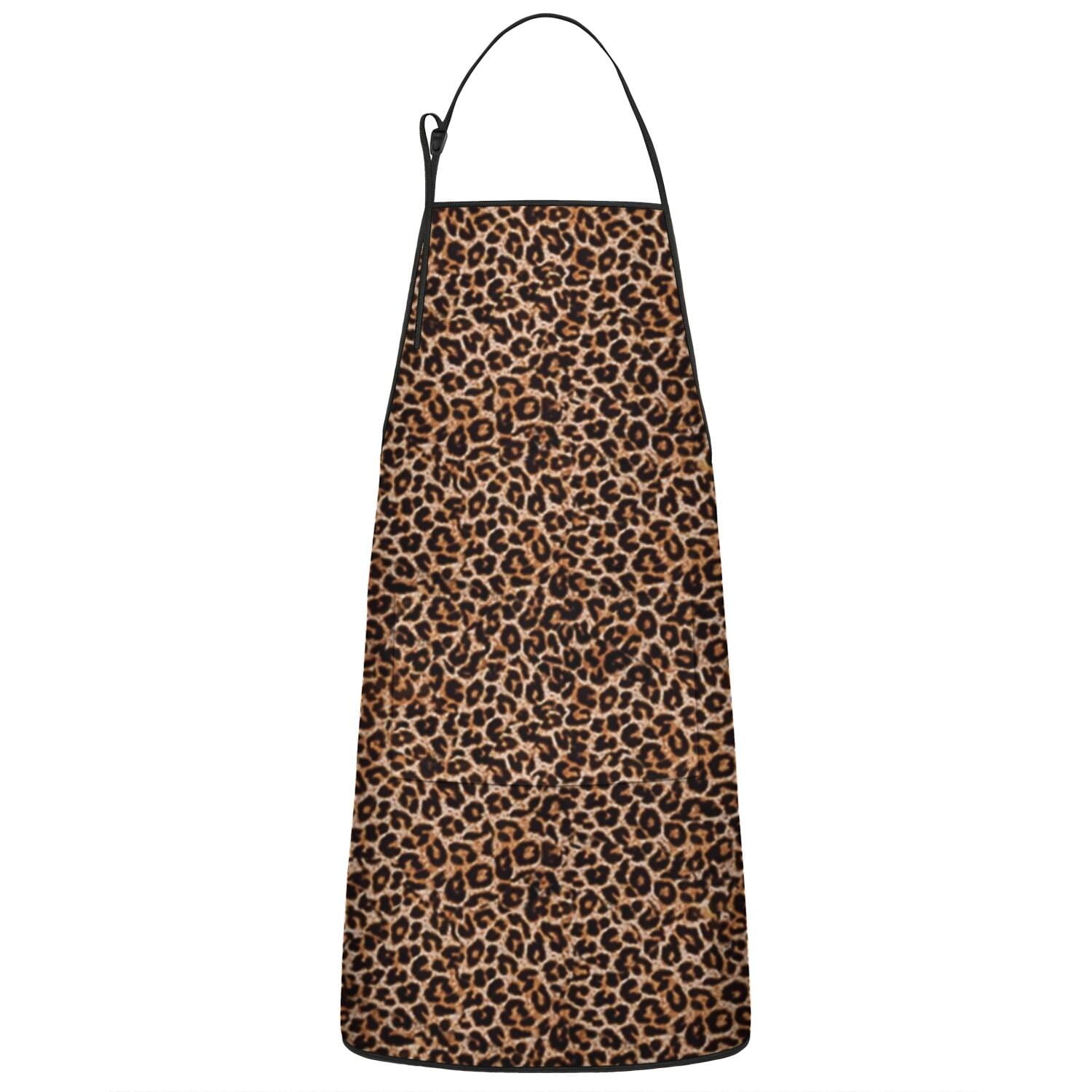 Brown and Black Leopard Print Apron-Garden Aprons for Women with ...