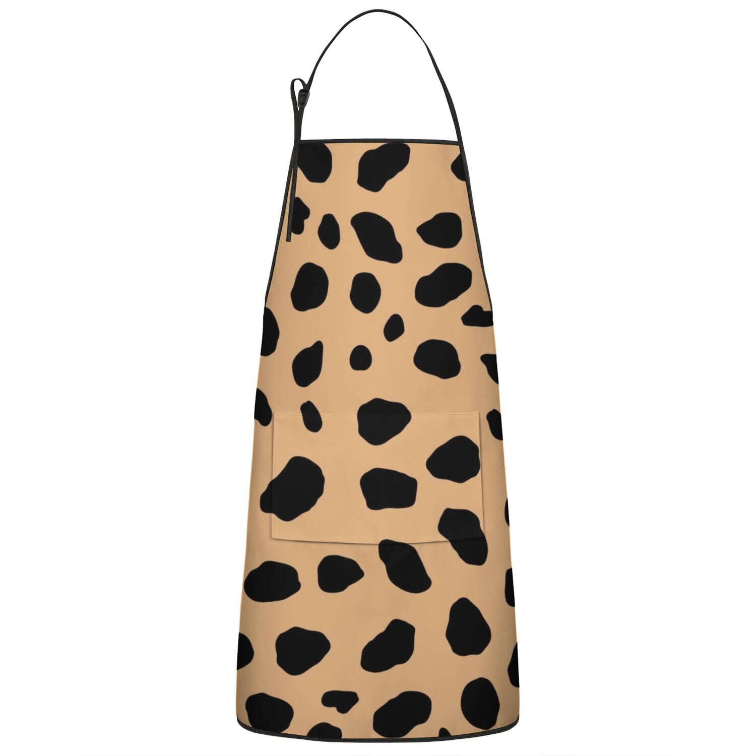 Brown and Black Of Leopard Print Apron-Garden Aprons for Women with ...