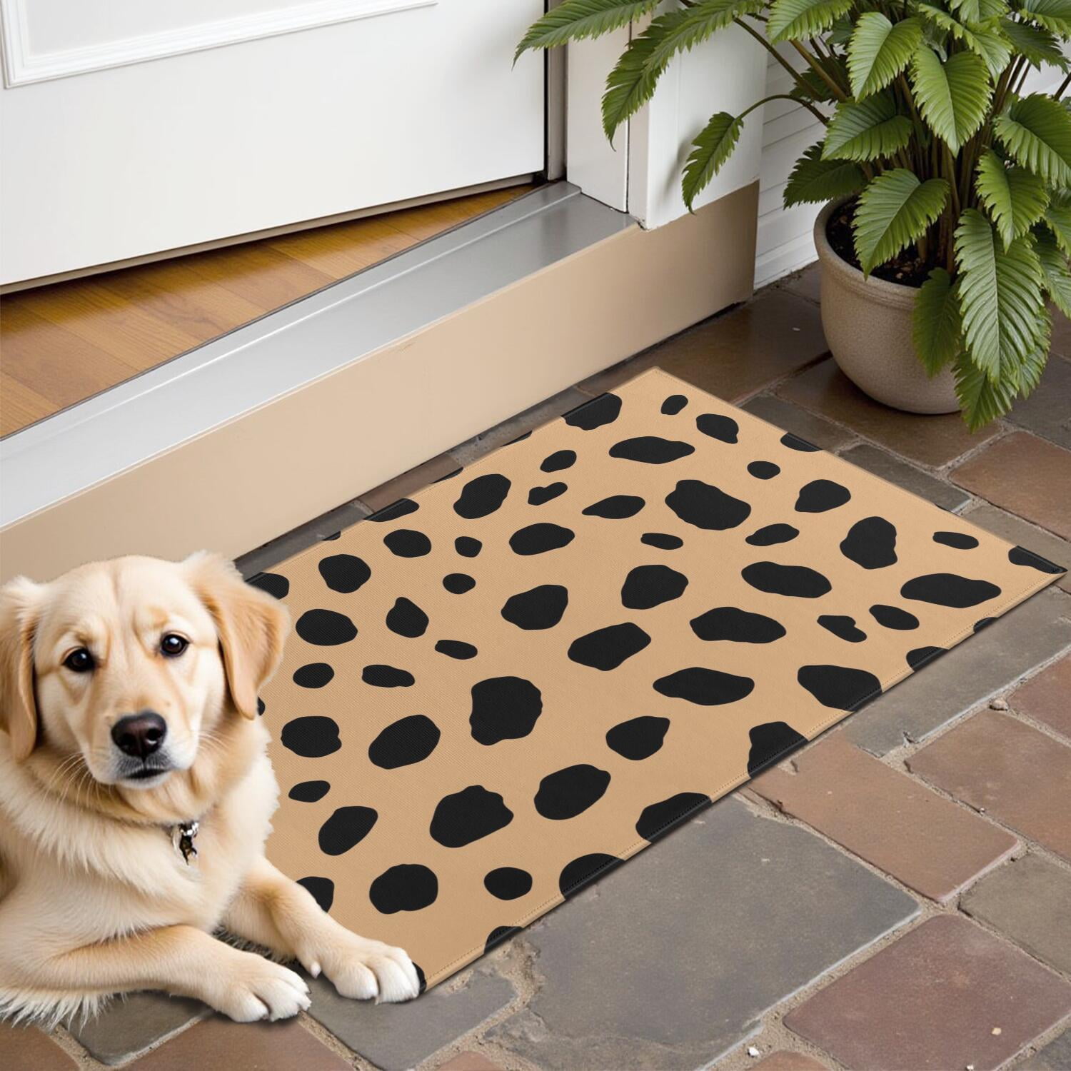 Brown and Black Of Leopard Print Door Rugs,Washable Non Slip Door Mats ...