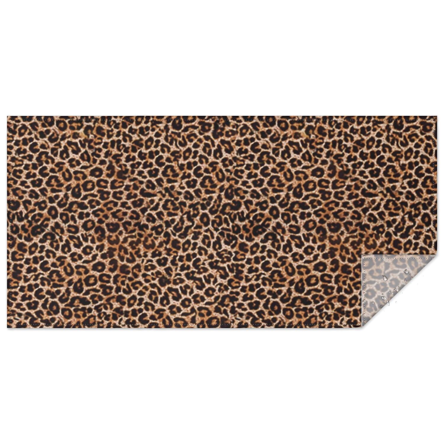 Brown and Black Leopard Print Rectangle Tablecloth 60"x120",Waterproof ...