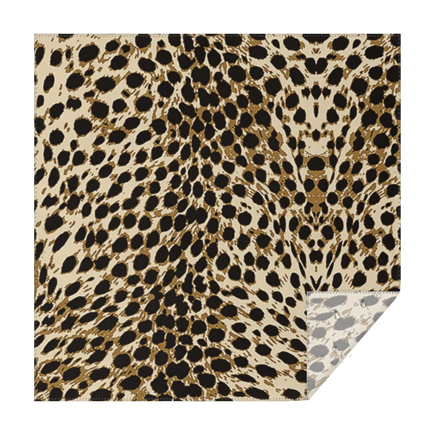 Brown and Black Leopard Print Square Tablecloth,Waterproof Square Table ...