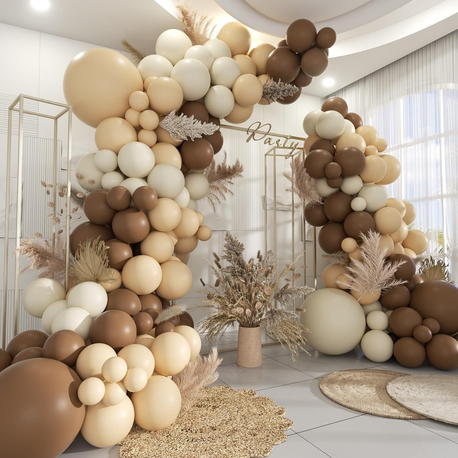 Brown Black Nude Balloon Garland Arch Kit, 160Pcs Latex Balloons ...