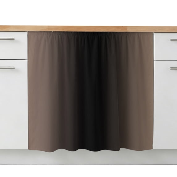Brown Black Ombre Sink Skirt 11"W x 13"L, Dustproof Under Sink Curtain ...