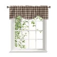 Brown Black Plaid Tie Up Valances Curtain, Country Rustic Farmhouse ...