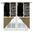 Brown Black Swag Curtain Valance for Window 2 Panels Japanese Style ...