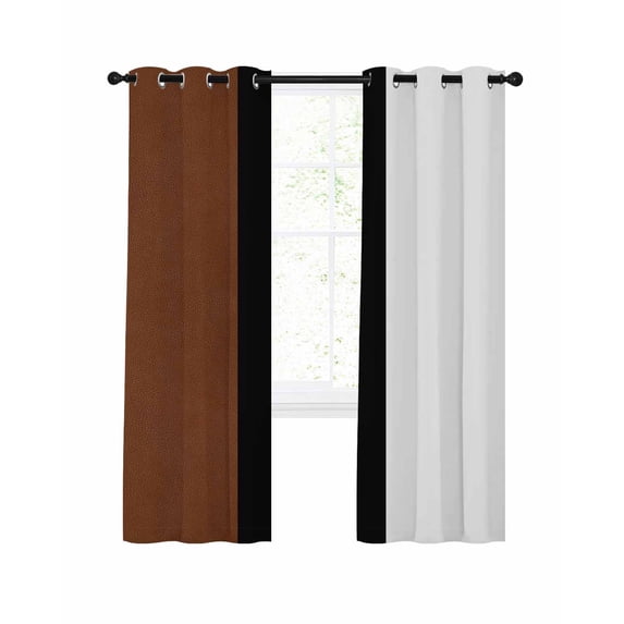 Brown Black White Boho Blackout Curtains 72 Inches Long for Bedroom ...