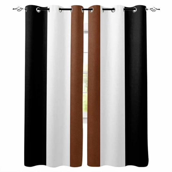 Brown Black White Boho Blackout Curtains 96 Inches Long, Contemporary ...