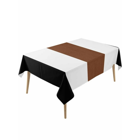 Brown Black White Boho Table Cloth, Contemporary Modern Art Waterproof ...