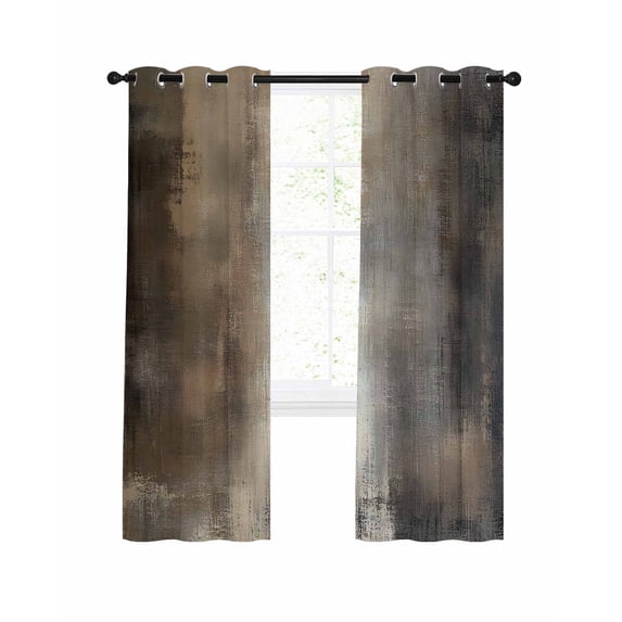 Brown Blackout Curtains 96 Inches Long for Bedroom, Abstract Art Modern ...