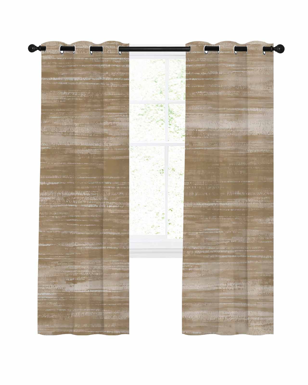 Brown Blackout Curtains, Light Blocking Print Window Curtains, Vintage ...