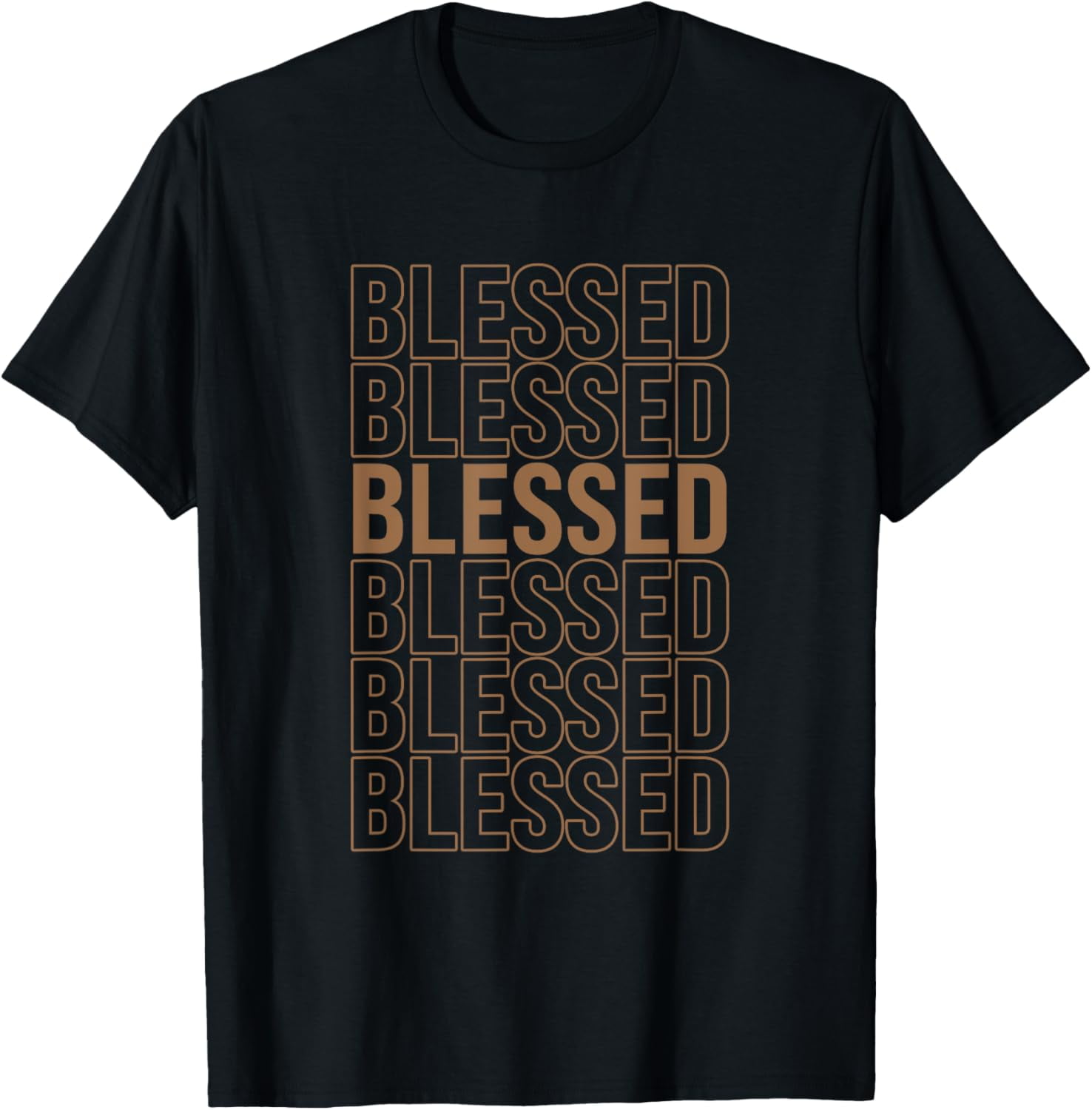 Brown Blessed Brown Color Graphic Funny Creative Graphic T-Shirt ...