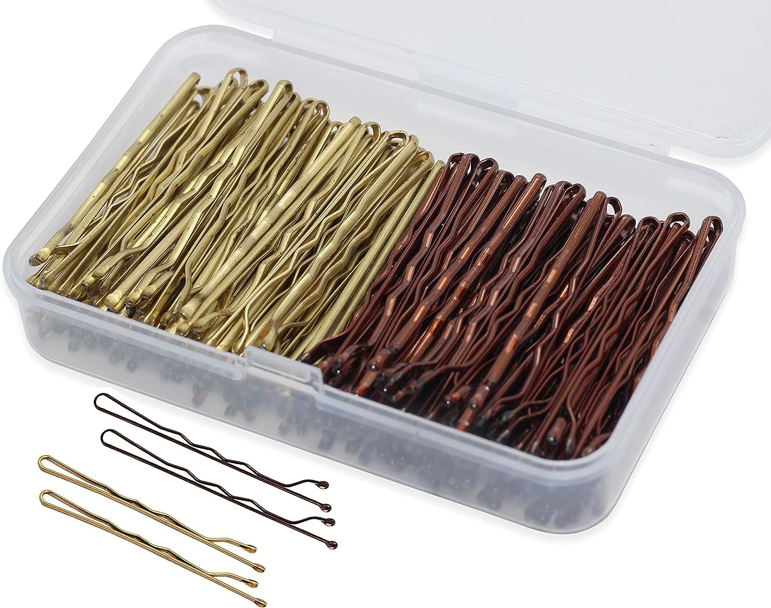 Brown & Blonde Hair Pins 100 Pcs Bobby Pins Blonde Hair Grips Bun Pins ...