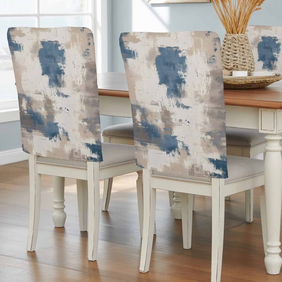 Brown Blue Chair Back Covers, Vintage Abstract Art Modern Removable ...