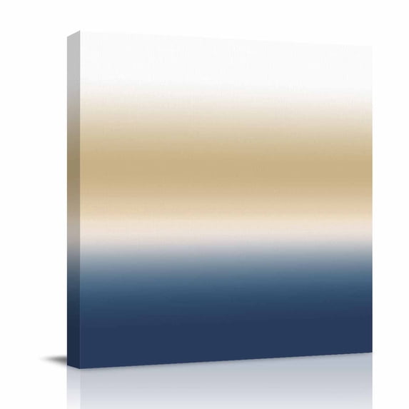 Brown and Blue Gradient Canvas Wall Art for Living Room, Minimalist ...