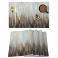 Brown Blue Gradient Cotton Linen Placemats Set of 2, Modern Abstract ...