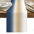 Brown and Blue Gradient Cotton Linen Table Runner Minimalist Navy Blue ...