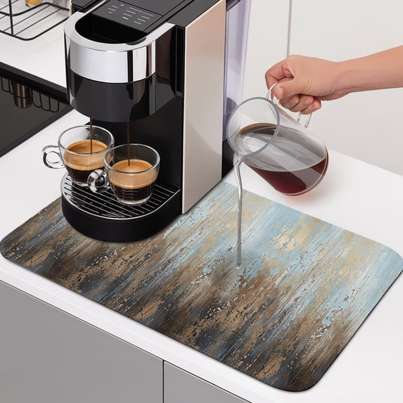 Brown Blue Gradient Dish Drying Mats for Kitchen Counter, Modern ...