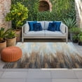 Brown Blue Gradient Indoor Outdoor Rugs 5x8 Ft, Modern Abstract ...