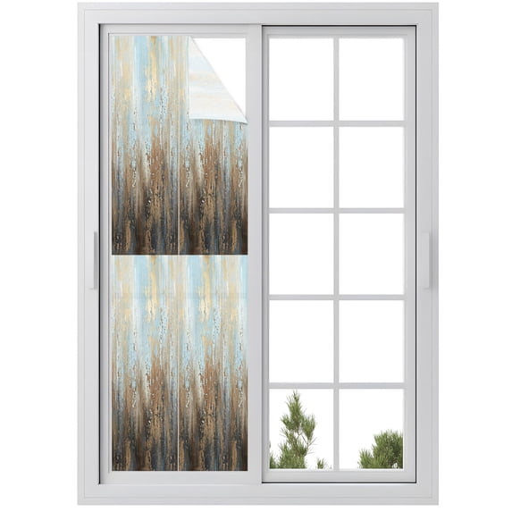Brown Blue Gradient Window Privacy Film, Modern Abstract Industrial ...