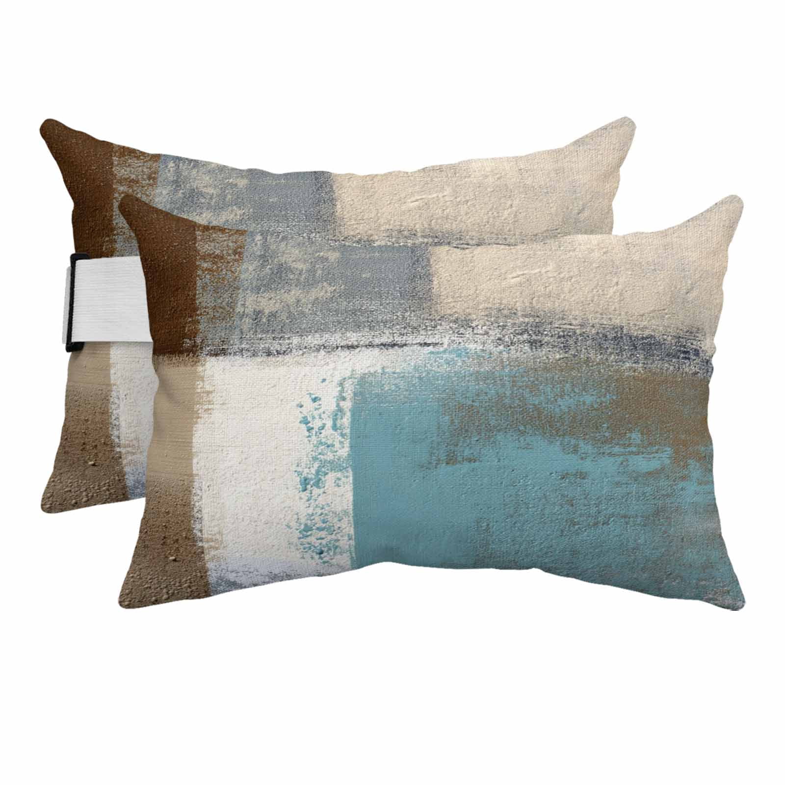 Brown Blue Mottled Texture Outdoor Pillow for Chaise Lounge Chair,Head ...