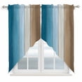 Brown Blue Swag Curtain Valance for Window 2 Panels Gradient Wood Grain ...