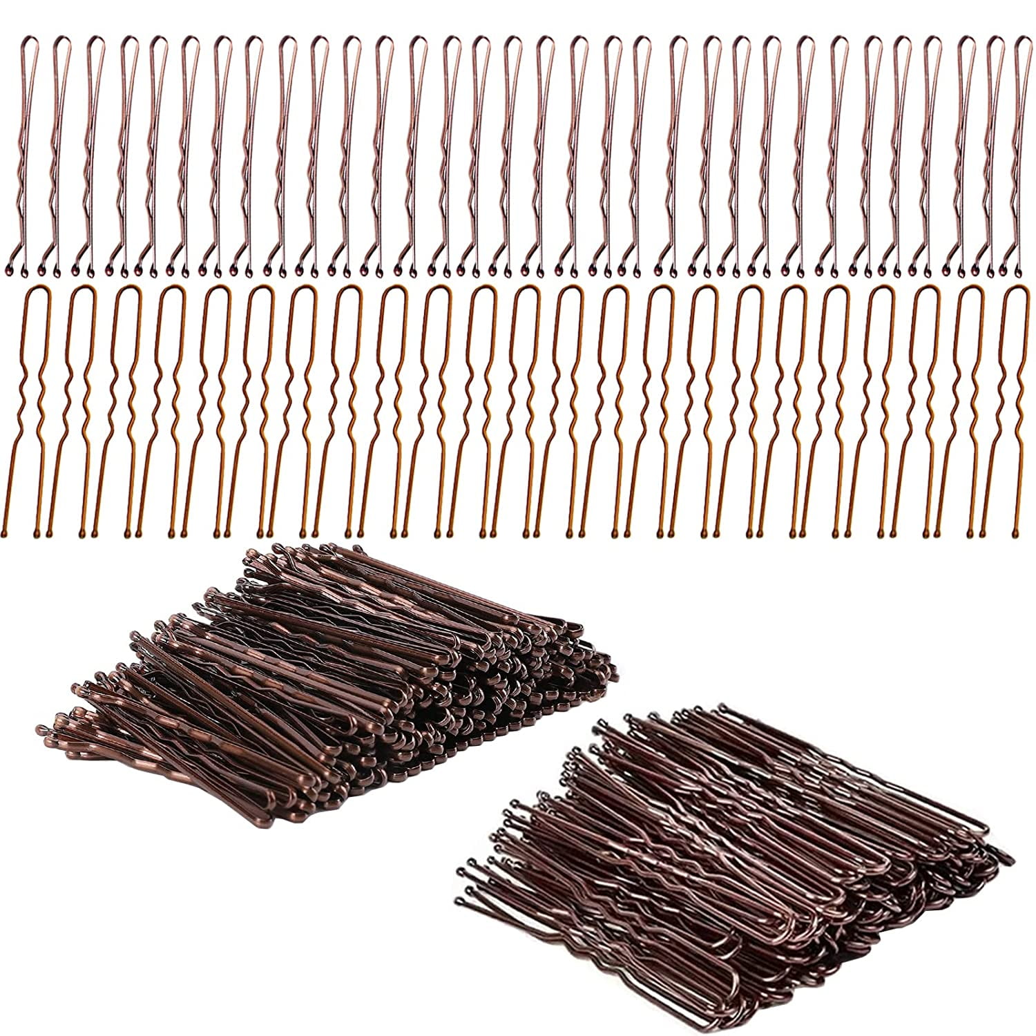 Brown Bobby Pins Kit, 100 Pcs 2 Inch Brown Hair Pins and 50 Pcs 2.4 ...