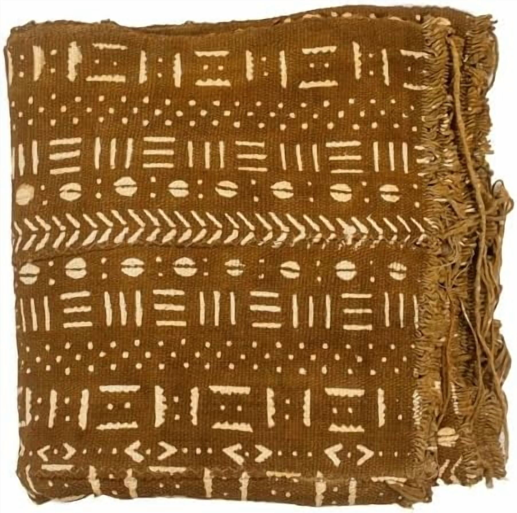 Brown Bogolan Mali Mud Cloth - Handmade African Textile from West ...