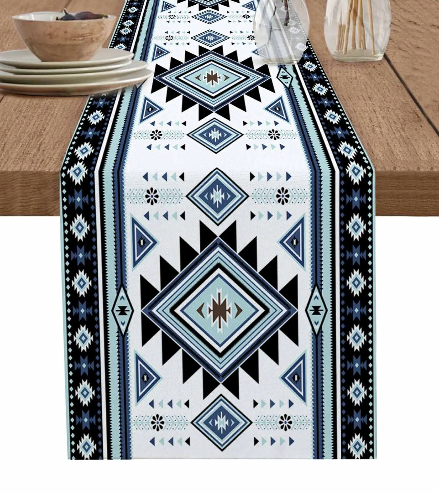 Brown Bohemian Geometric Table Runner Wedding Decor Table Runner Home ...