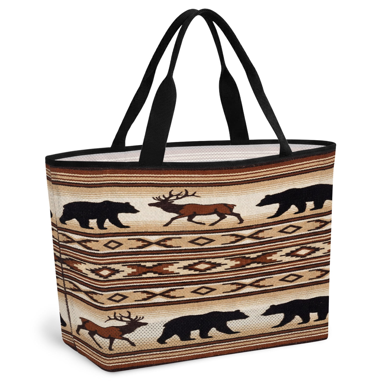Brown Boho Beach Bag for Women, Large Breathable Mesh Beach Tote Bag ...