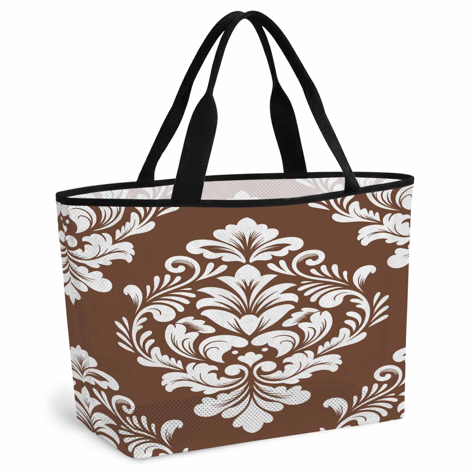 Brown Boho Beach Bag for Women, Large Breathable Mesh Beach Tote Bag ...