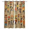 Brown Boho Blackout Curtains 39 Inches Long, Farmhouse Vintage Ethnic ...