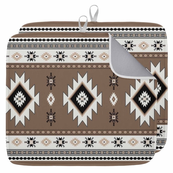 Brown Boho Dish Drying Mat for Kitchen Counter,Farmhouse Aztec ...