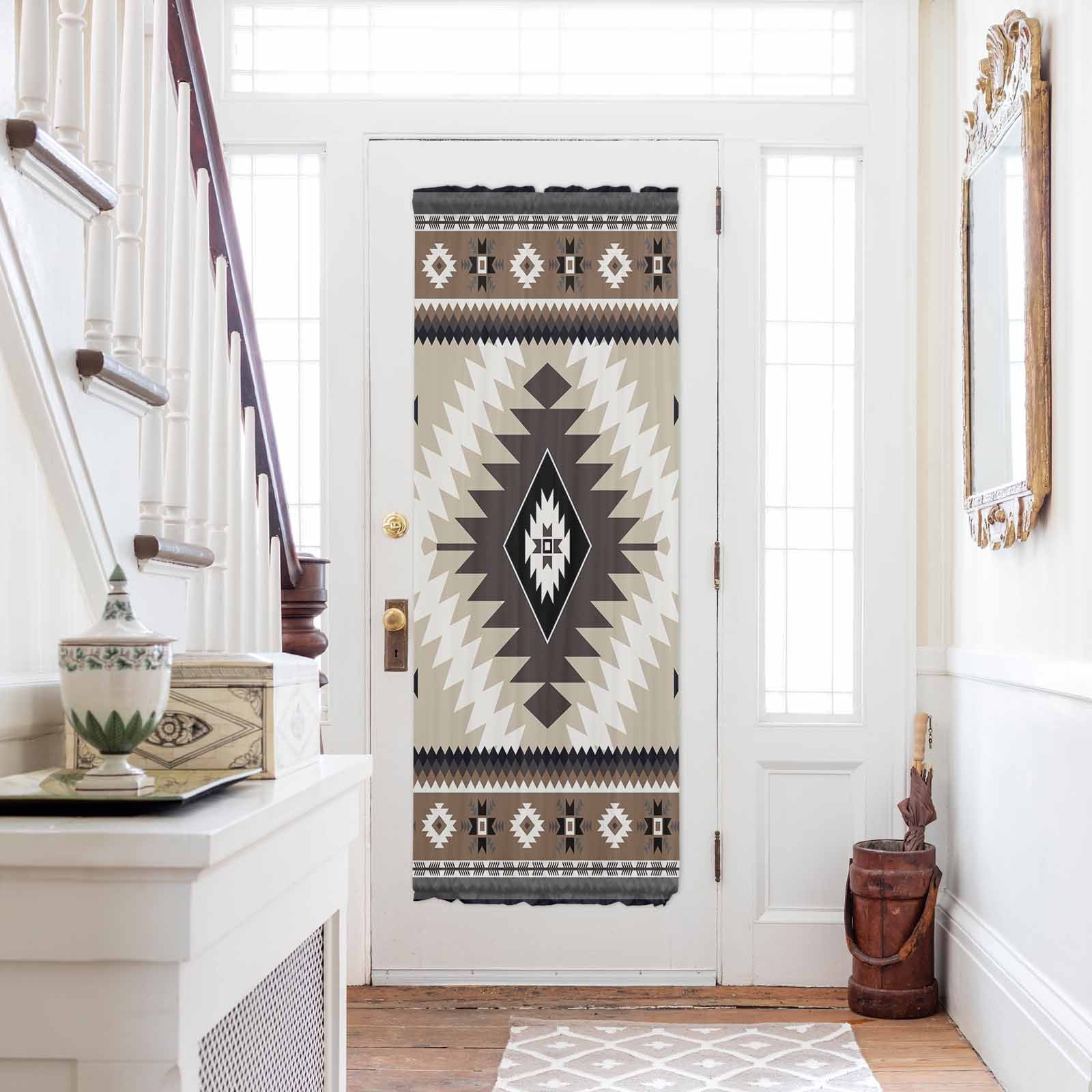 Brown Boho Door Curtains for Door Window, French Sidelight Front Back ...