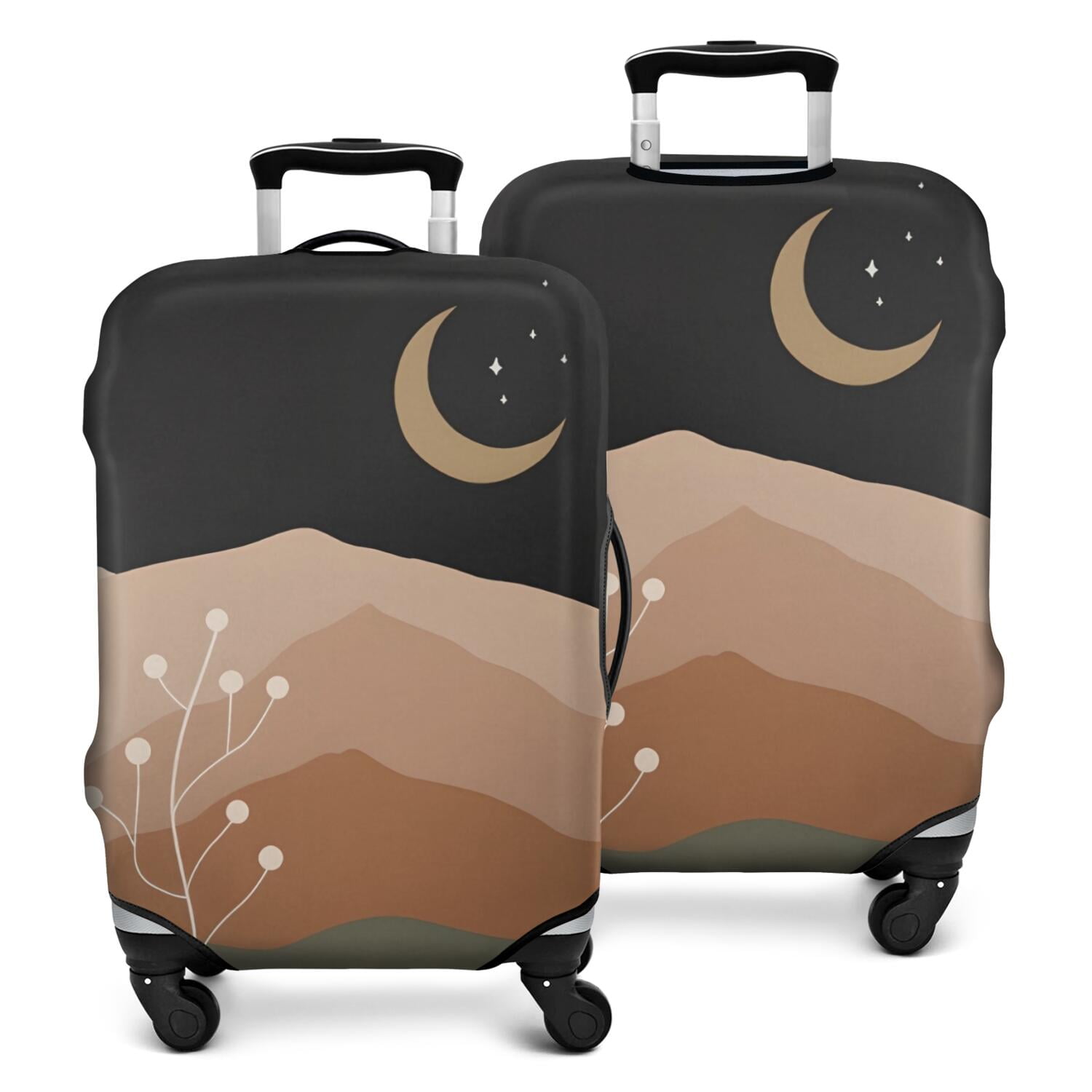 Brown Boho Night Landscape Pattern Luggage Cover Fashion Suitcase Cover ...