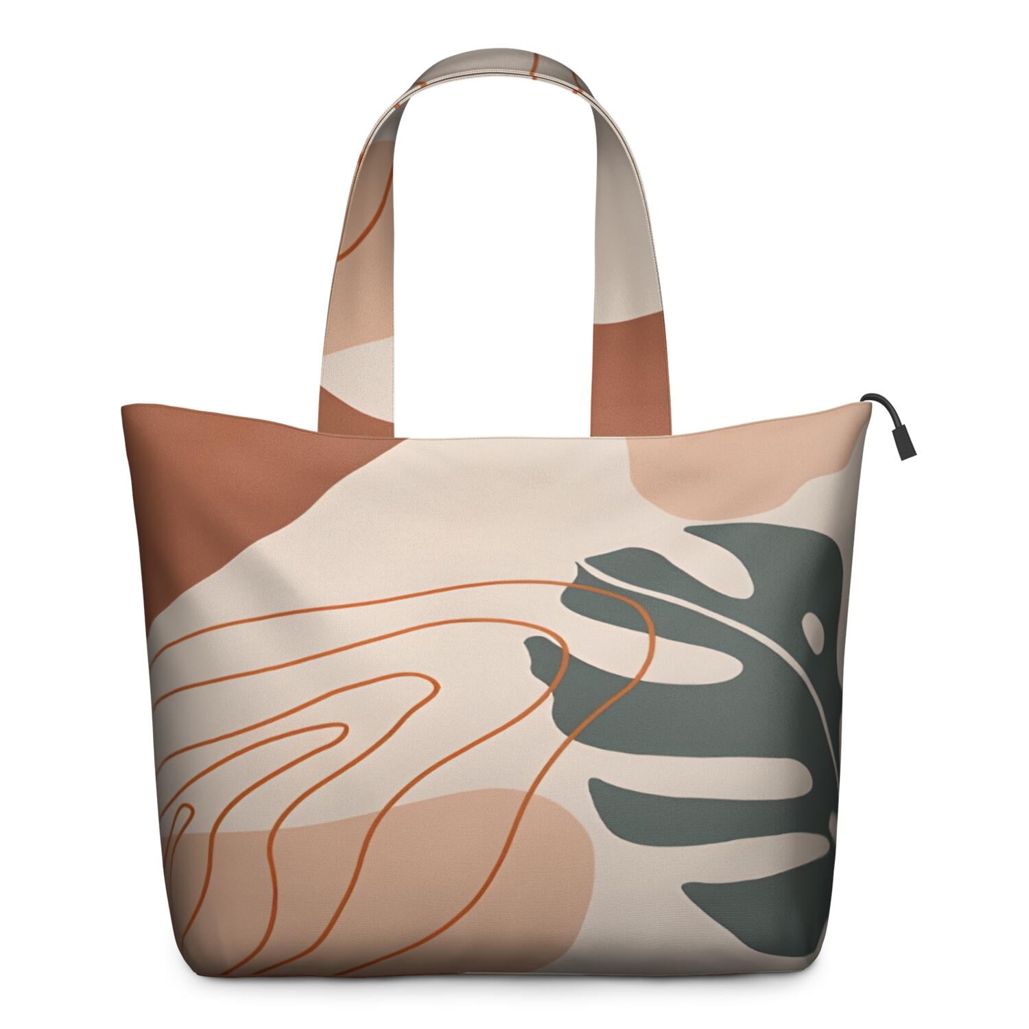 Brown Boho Plant Pattern Travel Tote Bags for Women Carry On,Large ...