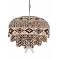 Brown Boho Round Outdoor Tablecloth with Umbrella Hole Moroccan ...