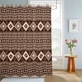 Brown Boho Shower Curtain, Moroccan Geometric Striped Folk Modern Farm ...