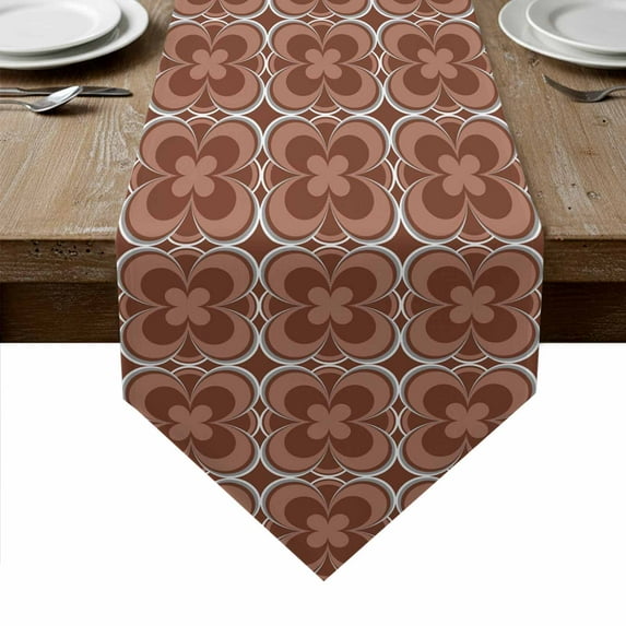 Brown Boho Table Runner Linen Burlap Table Runner 90 Inches Long Retro ...