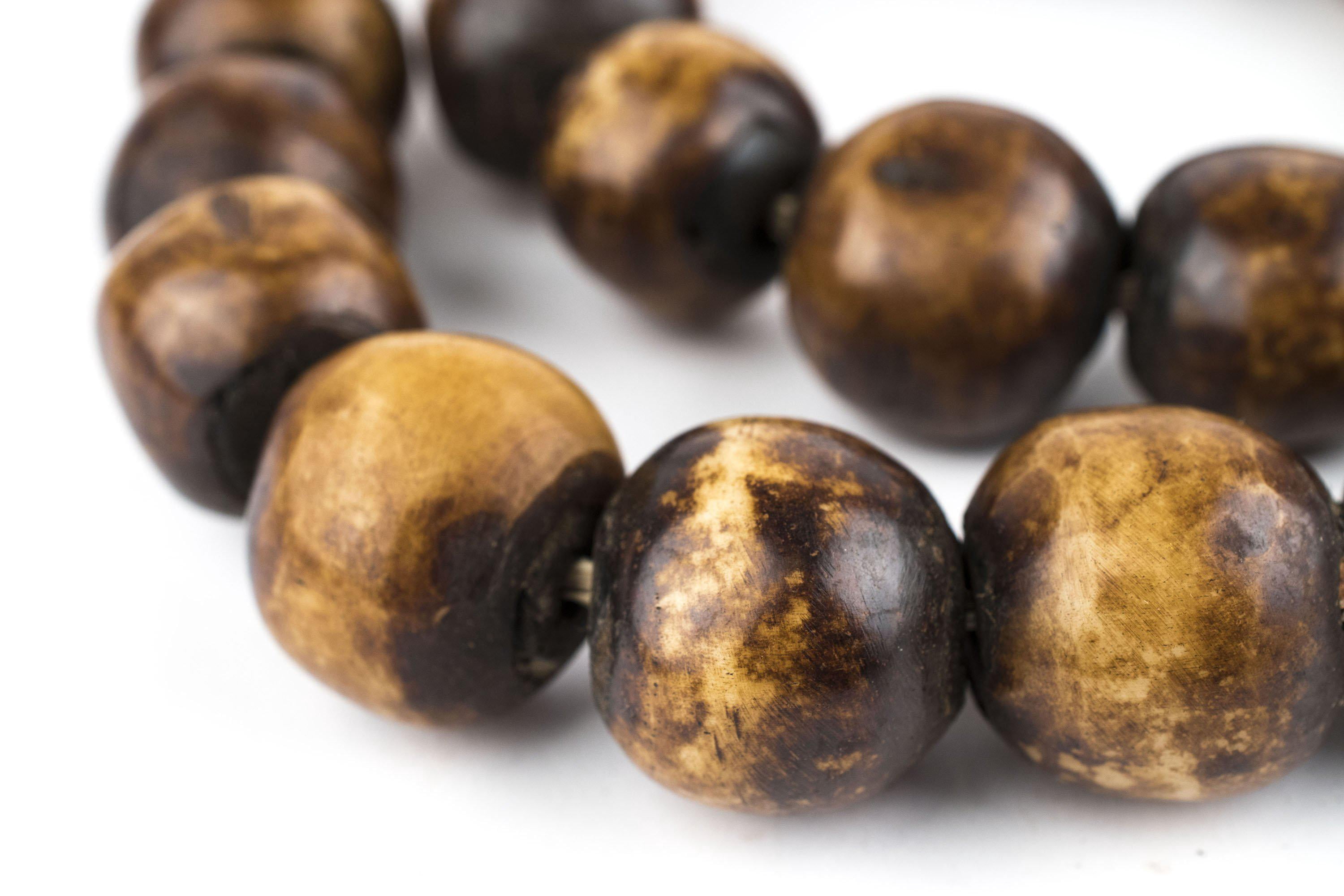 Brown Bone Beads - Full Strand of Fair Trade African Beads - The Bead ...