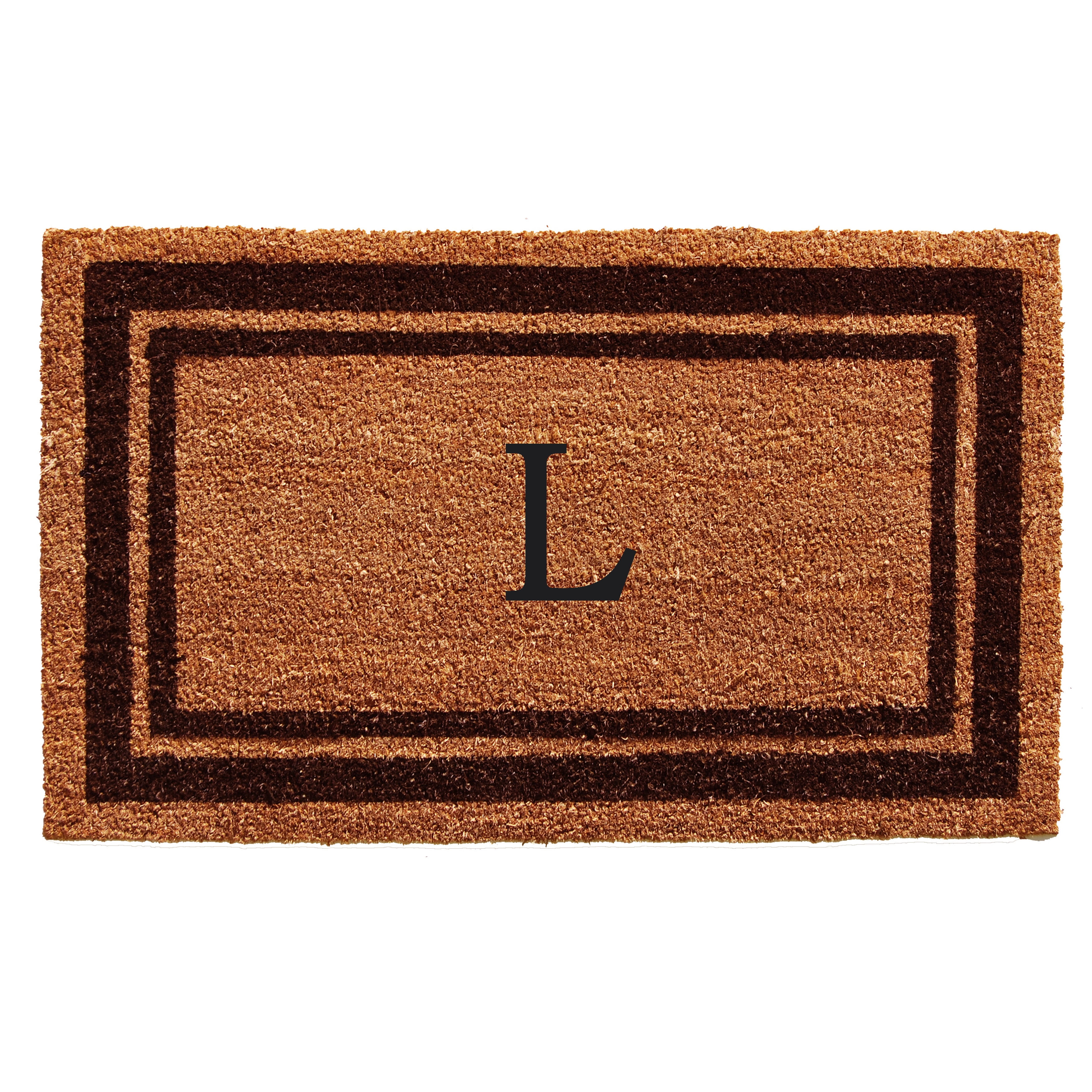 Brown Border Monogram Doormat (Letter L) - Walmart.com