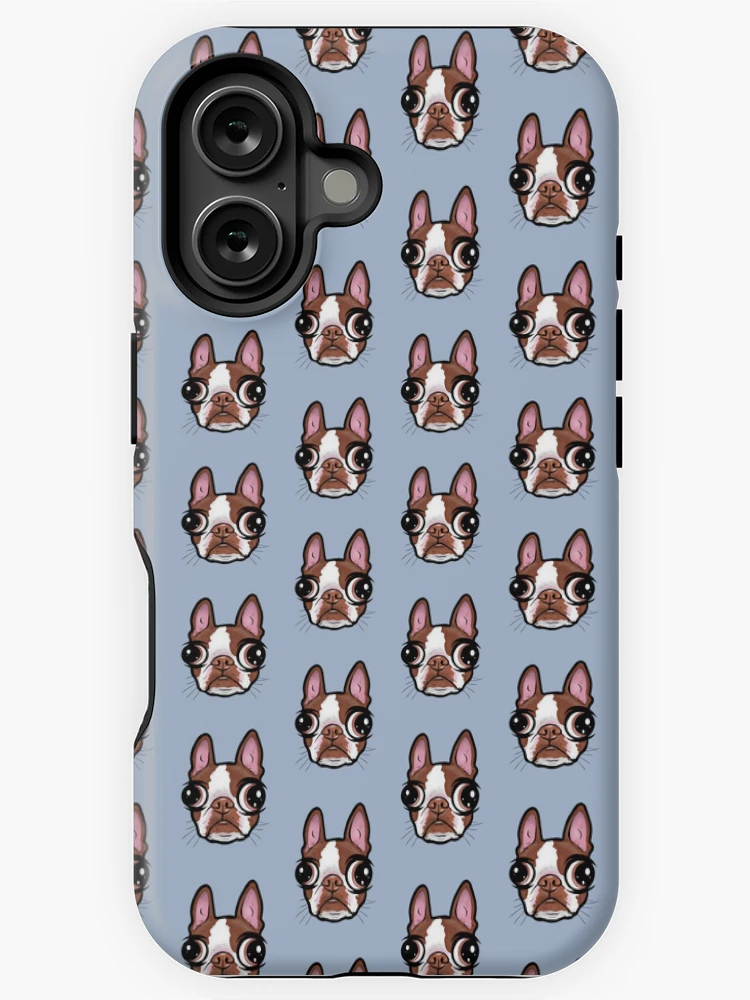 Brown Boston Terrier Case iPhone 11 12 13 14 15 16 Pro Max Cute Dog ...