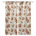 Brown Botanical Fall Blackout Curtains 84 Inches Long, Pastoral Maple ...