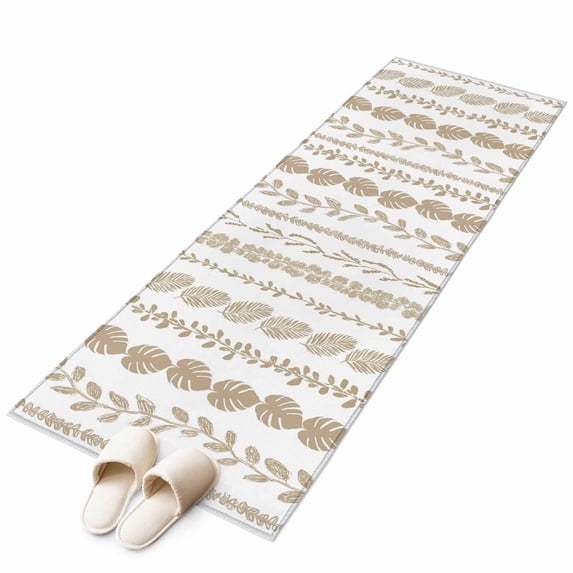 Brown Botanical Kitchen Runner Rug 2x6 Washable Runners for Hallway Non ...