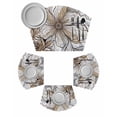 Brown Botanical Round Table Placemats Set of 2 Wedge Placemats, Vintage ...
