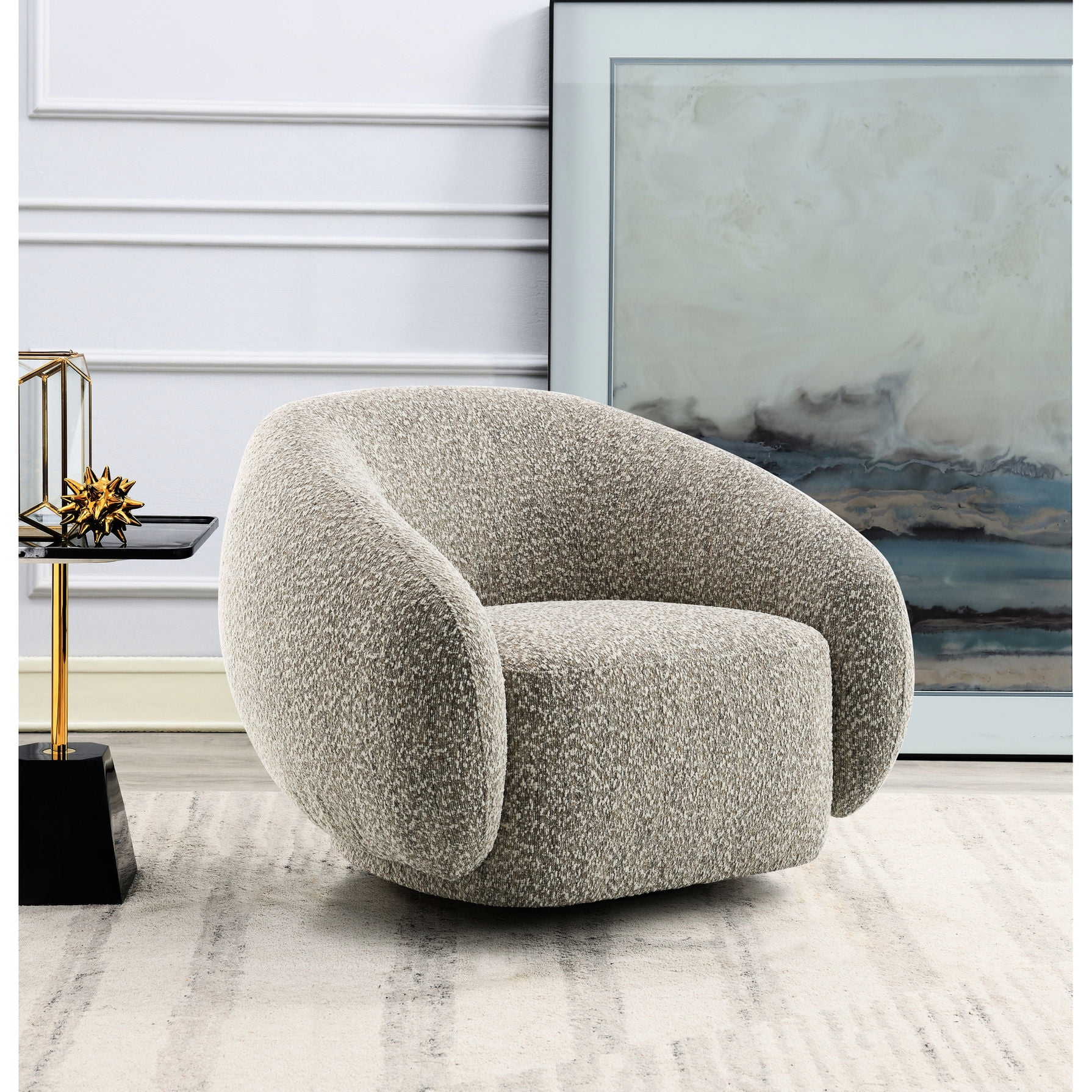 Brown Bouclé Appearance - 360 - Degree Rotate Function - Studio ...
